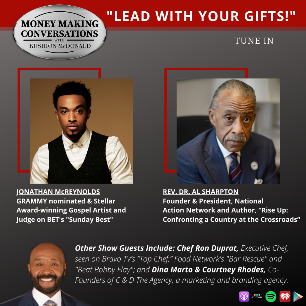 Jonathan McReynolds, Reverend Al Sharpton, Chef Ron Duprat, Dina Marto ...
